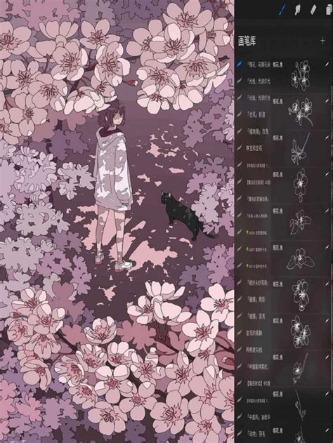 PS Procreate 画世界笔刷日系绝美樱花笔刷分享故乡的樱花盛开了你不看看吗 哔哩哔哩