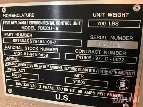 Surplus Keco Fdecu 5 Environmental Control Unit In North Las Vegas