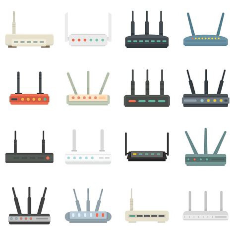 Router Icons Set Flat Vector Isolated 8845393 Vector Art At Vecteezy