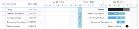holidays gantt asp webforms syncfusion