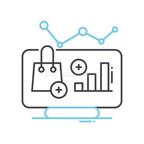 Shopping Analysis Line Icon Outline Symbol Vector Illustration