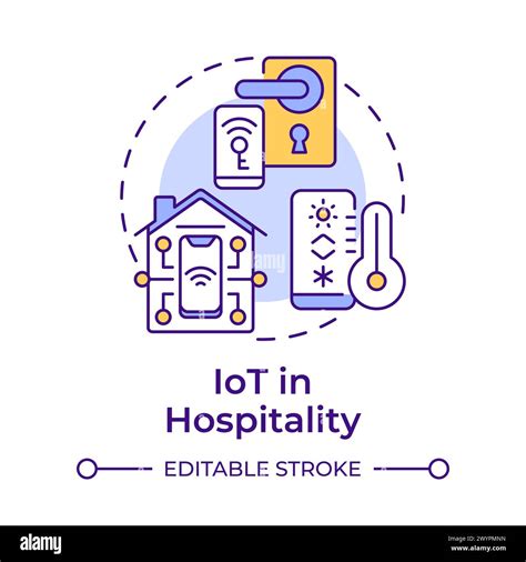 Iot In Hospitality Multi Color Concept Icon Stock Vector Image And Art