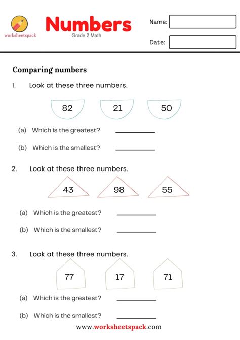 compare two digit numbers worksheets worksheetspack