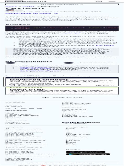 Html Favicon Codecademy Pdf