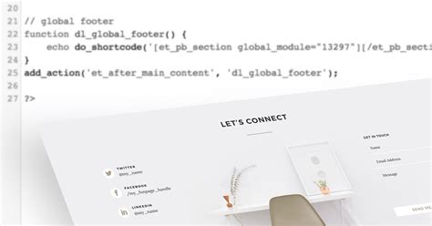 using divi template hooks to add custom footer layout ~ divi lover