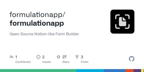 GitHub Formulationapp Formulationapp Open Source Notion Like Form Builder