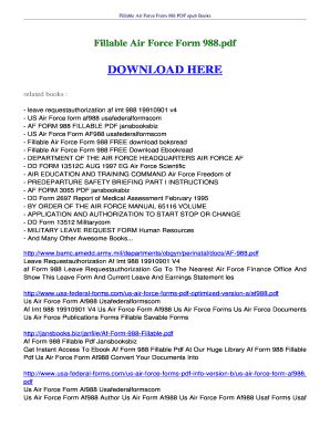Air Force Form 988 Leave Request Blank Fillable Template Fill Out