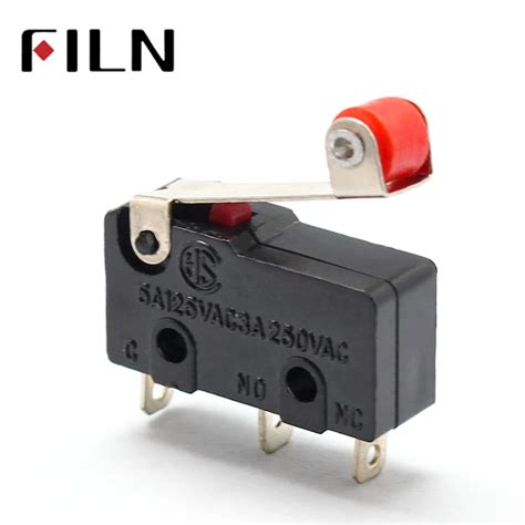 Filn Kw Black No Nc Mini Micro Roller Lever Arm Normally Open Close Spdt Snap Action Limit