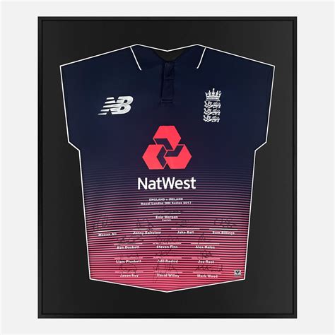 Framed England Cricket Signed Shirt Full Team Lite
