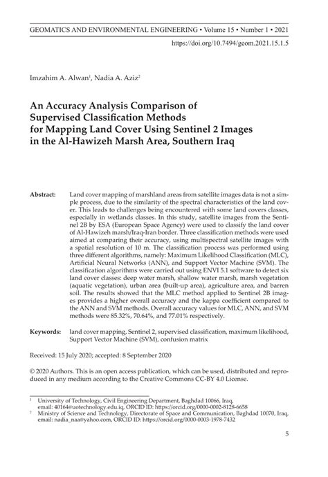 Pdf An Accuracy Analysis Comparison Of Supervised Classification Methods For Mapping Land