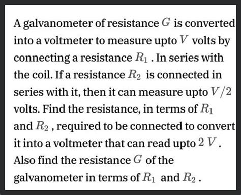 21 State The Principle Of Working Of A Galvanometer A Galvanometer Of R