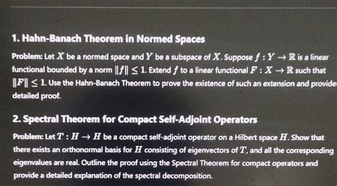 Solved Hahn Banach Theorem In Normed Spacesproblem Let X