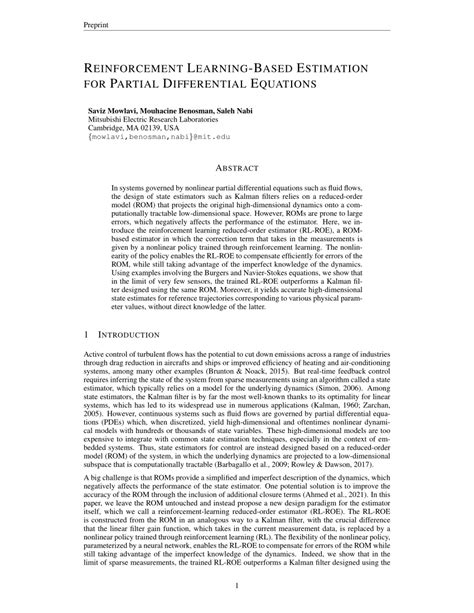 PDF Reinforcement Learning Based Estimation For Partial Differential