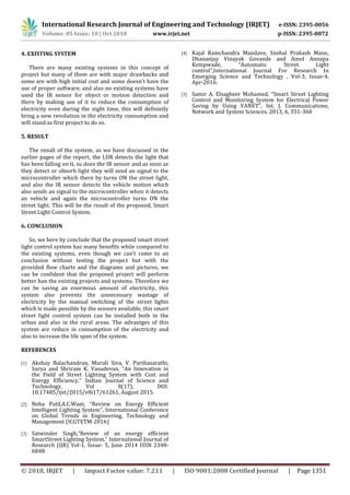 Irjet Smart Street Light Control System Pdf