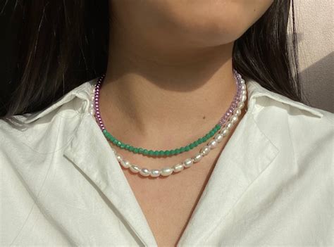 BTS V Inspired Necklace Beaded Necklace Beaded Jewelry Etsy