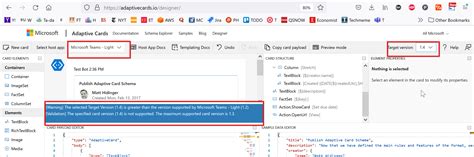 Is V Schema Supported In Teams Issue Microsoftdocs Adaptivecards Github