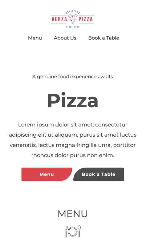 Sitio One Page Construído con SASS Pizza Irina Delgado