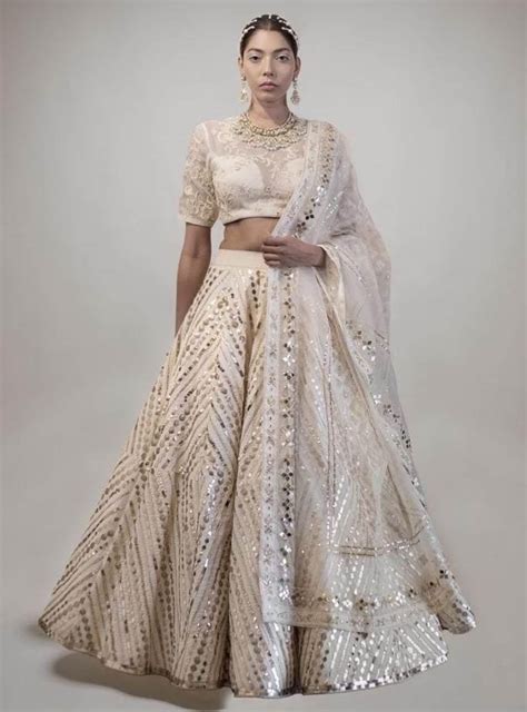 Ivory Indian Bridesmaid Lehenga Wedding Lehenga Ceremony Lehenga