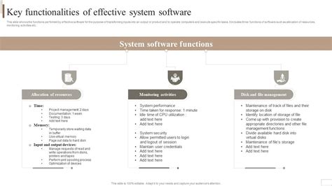 Strategic Plan For Enterprise Key Functionalities Of Effective System Software Guidelines Pdf