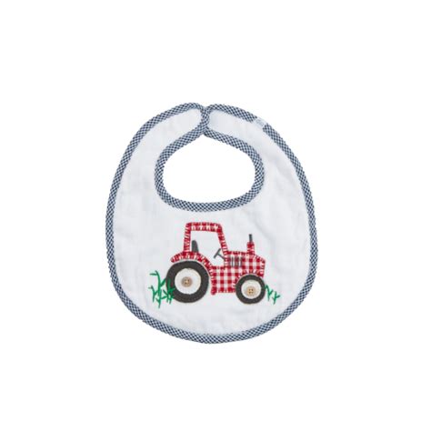 Red Tractor Terry Bib Mud Pie Sew Sudberry