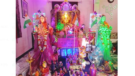 इको फ्रेंडली गौरी गणपती देखाव्यात स्वातंत्र्याचा अमृत महोत्सव