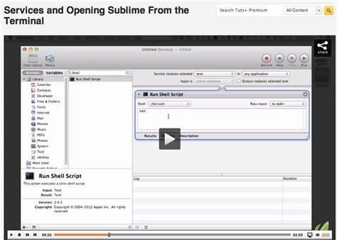 Osx Mountain Lion Where Is Shell Script In Automator Super User