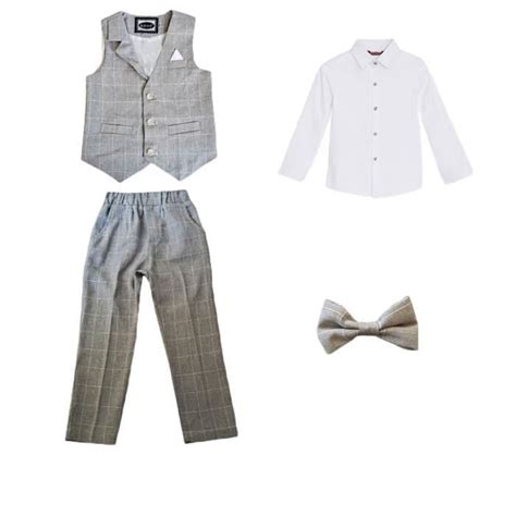 Costume de Baptême Gentleman Garçon Tenue Formel Ensemble Habillé