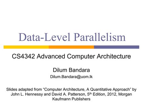 Data Level Parallelism In Microprocessors Pptx