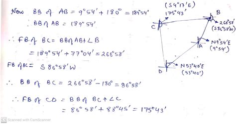 Solved The Four Sided Closed Traverse Abcd Has The Following