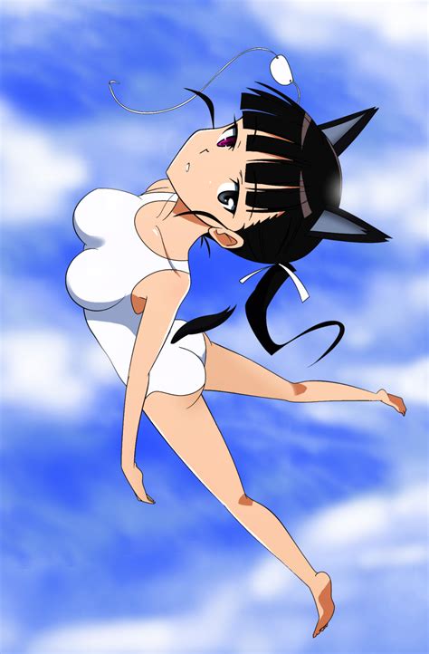 Safebooru Animal Ears Ass Barefoot Black Hair Breasts Collarbone
