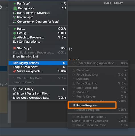 Menu PyCharm I Python Console Stop Current Command Of Execute Selection In Python Console