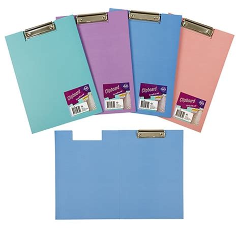 59659 Clipboard Folder A4 Laminated Paper Cover 4 Asstd Cols Dats
