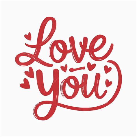 Premium Vector Decorative Love You Typography With Playful Font On