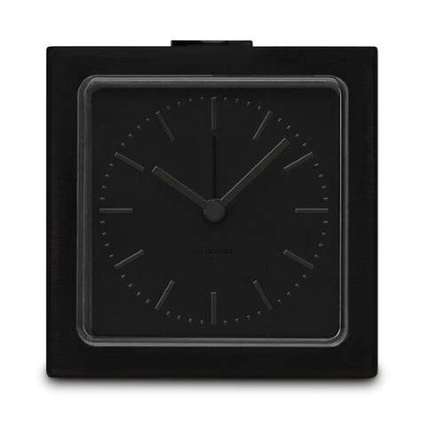 Leff Amsterdam Block Alarm Clock Black Gessato Design Store