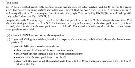 Solved Let G Be A Weighted Graph With Positive Unique No