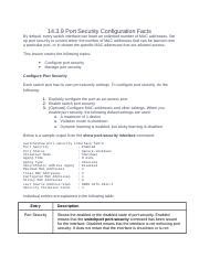Understanding Port Security Configuration In Networking Course Hero