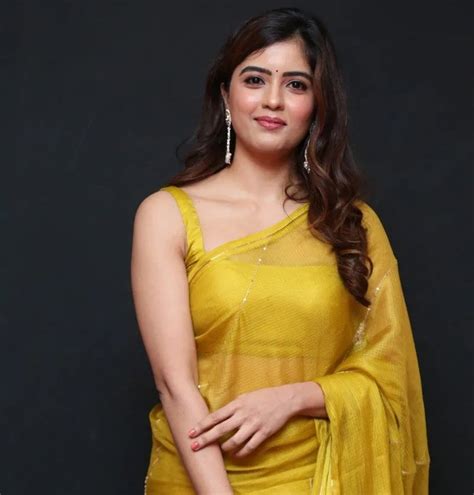 Amritha Aiyer Looks Radiant In A Yellow Organza Saree For Hanuman Teaser Launch Event