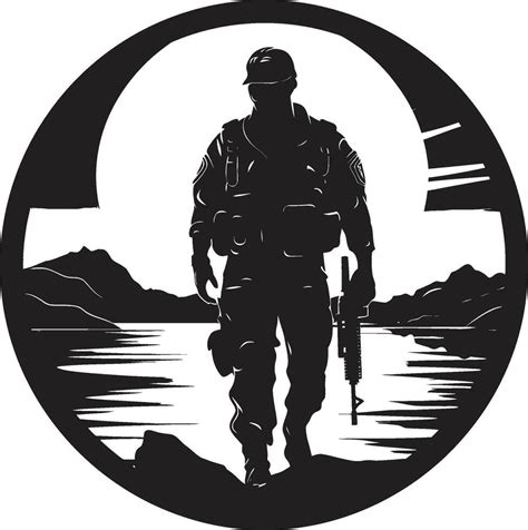 Guardian Valor Black Armyman Icon Design Combat Precision Vector Armed Forces Logo 36349477