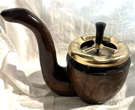 Rare Wooden Pipe Shaped Ashtray Cigar Cigarette Vintage 60s Made In Italy L K £27 71 Picclick Uk