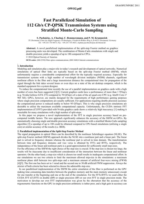 PDF Fast Parallelized Simulation Of 112 Gb S CP QPSK Transmission