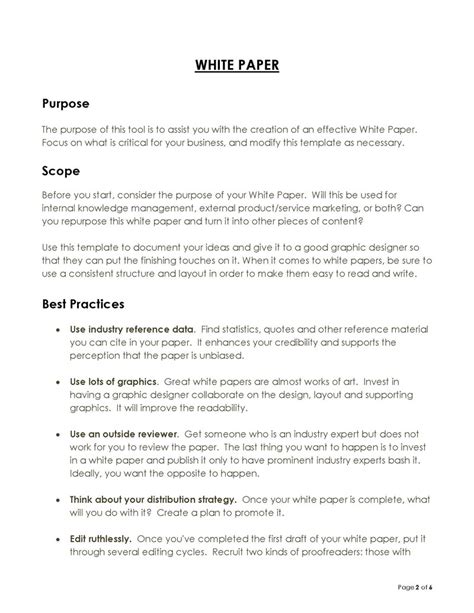 How To Write A White Paper 20 Free Templates