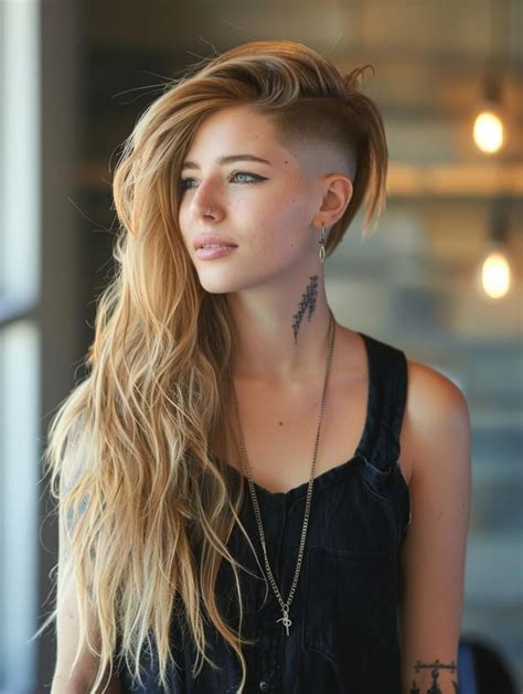 Explore Long Hair With Shaved Sides Hairstyles 2024 Frisuren Lässige