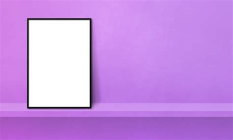 보라색 선반에 기대어 검은 색 사진 프레임 3d 일러스트레이션 수평 배너 0명에 대한 스톡 사진 및 기타 이미지 0명 공란 기대기 Istock