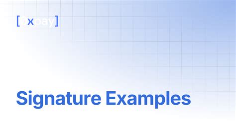 Signature Examples 0xpay Docs