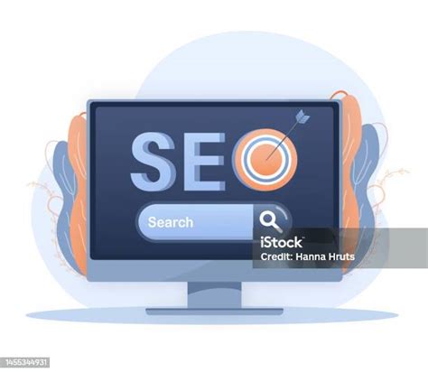 Seo 최적화 웹 분석 및 Seo 마케팅 소셜 미디어 개념 웹 보고서 대시보드 모니터의 비즈니스 사용자 분석 및 모니터링 가공의 인물에 대한 스톡 벡터 아트 및 기타 이미지