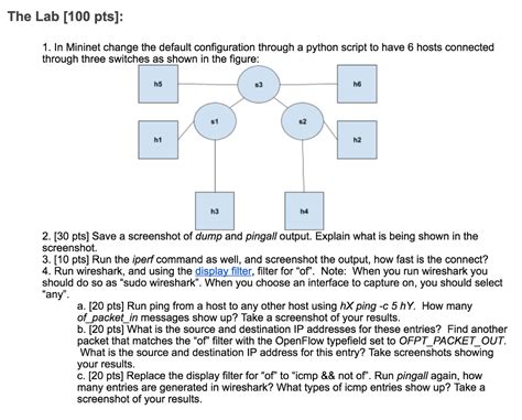 The Lab 100 Pts 1 In Mininet Change The Default Chegg
