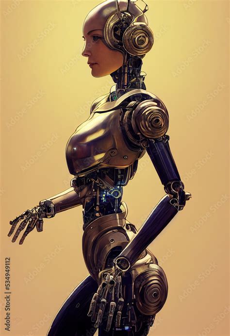 3d Rendering 3d Illustration Android Robot Bionic Bionic Woman Book