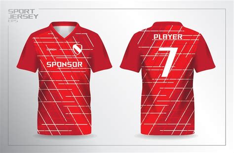 Plantilla De Camiseta Deportiva Roja Para Fútbol Y Fútbol Vector Premium
