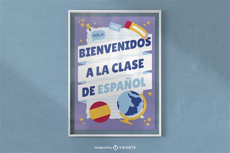 Spanish Class Education Poster Design Vector Download