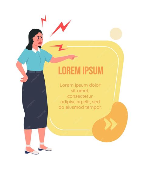 Hate Expression Quote Textbox With Flat Character Premium Vector